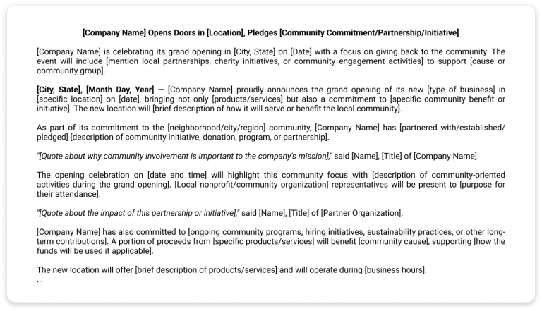 How to Write a Grand Opening Press Release (Examples + Templates)